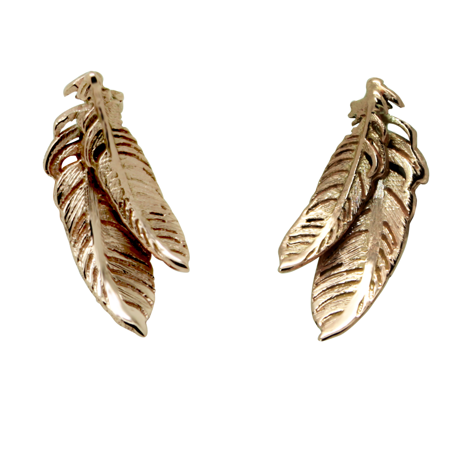 Feather Earring Studs – Double Feathers - William Cheshire