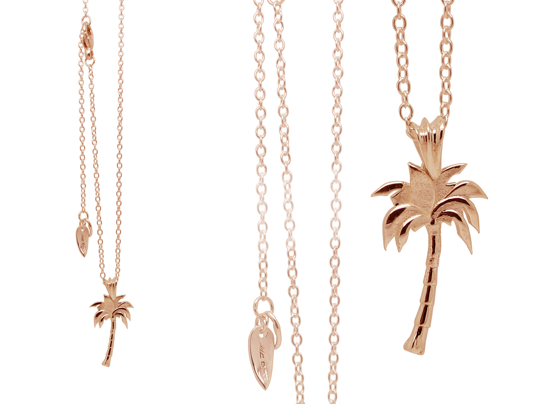 Palm Tree Necklace – Rose Gold Vermeil | William Cheshire